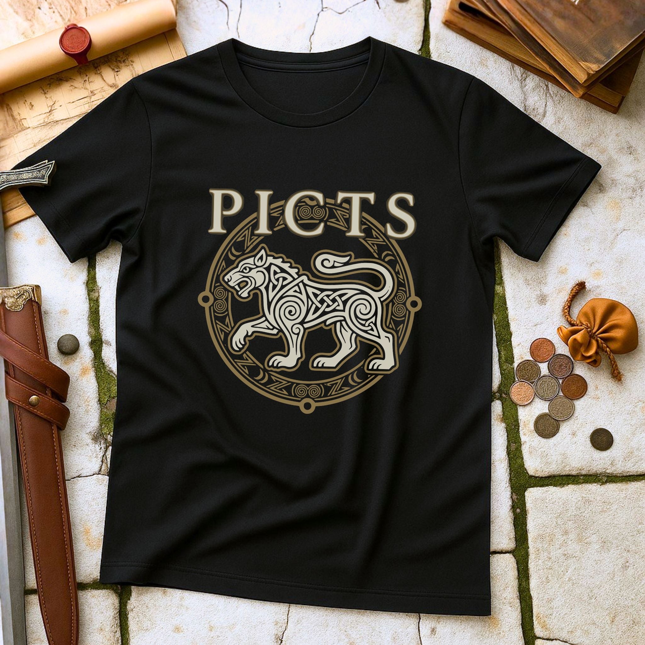 Picts Celtic Beast T-Shirt | Ancient Scotland Warrior History Tee | Ce ...
